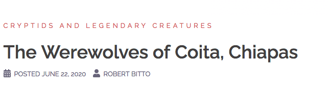 Werewolves of Mexico - Nicole Anstedt-Vampyre. Author. Mythologist.